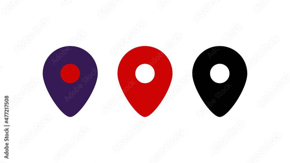 Pin map marker to locate or point GPS position or destination, vector ...