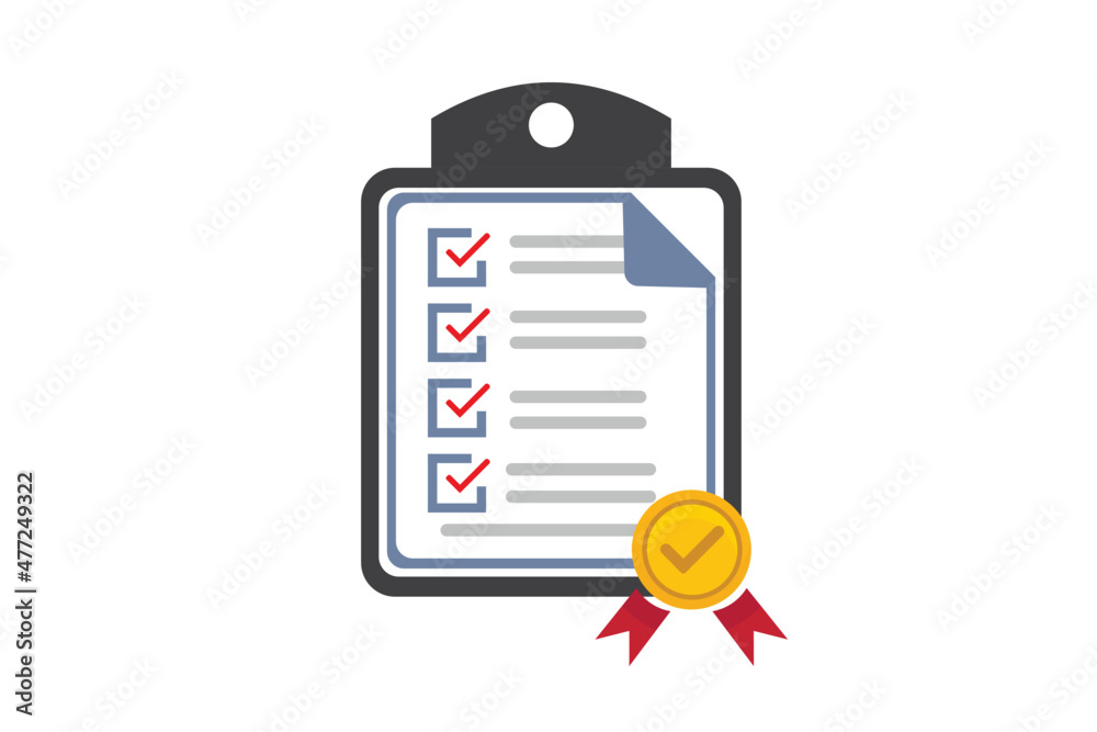 In compliance icon. Checklist sign. Certified document symbol. Approval ...