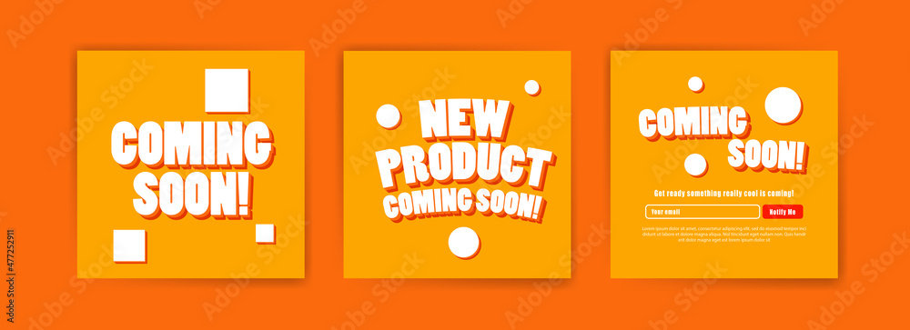 Coming soon! banners. Vector template for banners, posters, cards and ...