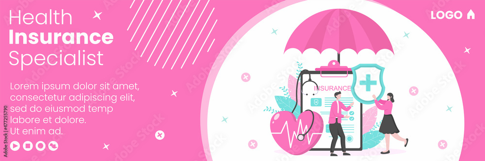 Health Care Cover Template Flat Design Illustration Editable of Square ...