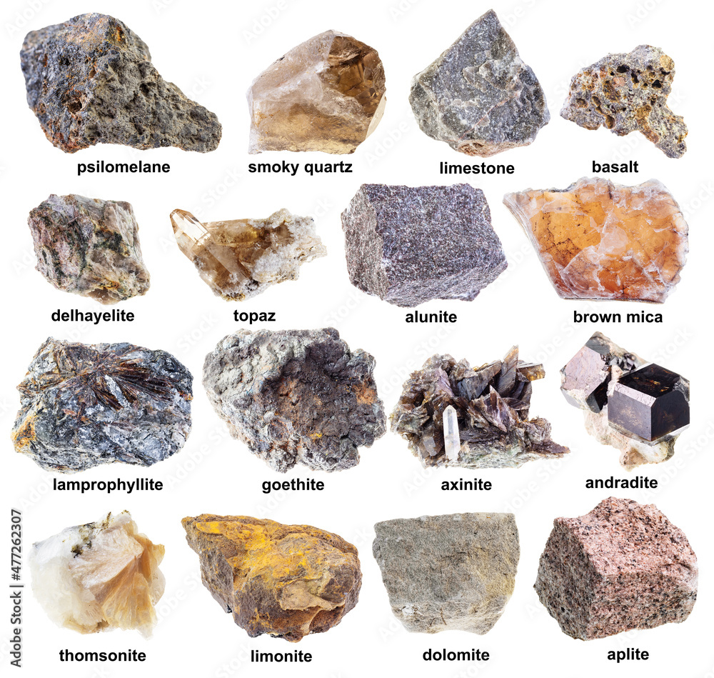 Names Of Rocks And Minerals