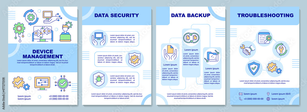 Computer services brochure template. Troubleshooting. Booklet print ...