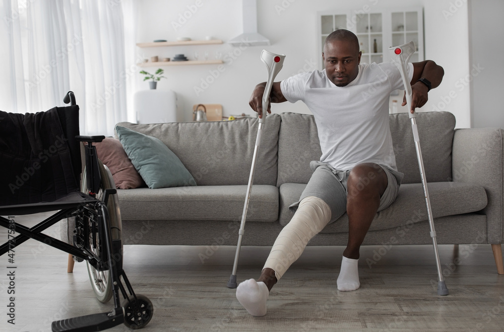 Bone fracture after incident, treatment at home, recovery Stock Photo ...