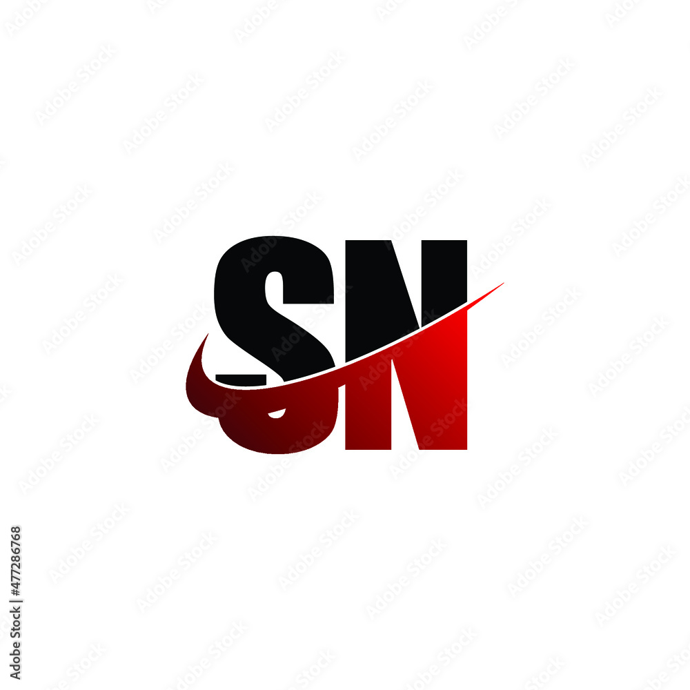 Letter SN simple logo design vector Stock Vector | Adobe Stock