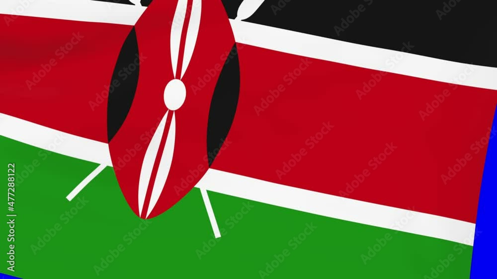 Kenya waving flag transition 4k and 1080 HD seamless loop animation. 3d ...