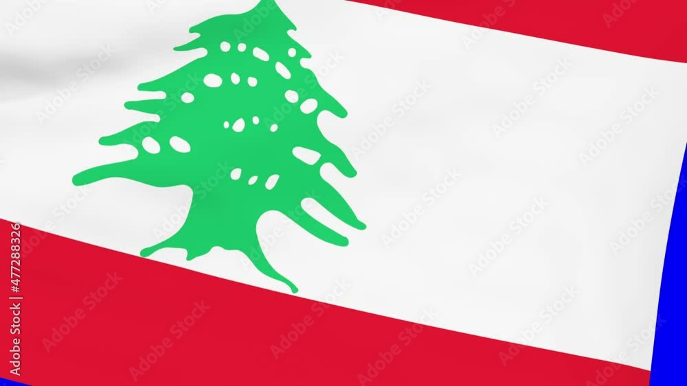 Lebanon waving flag transition 4k and 1080 HD seamless loop animation ...