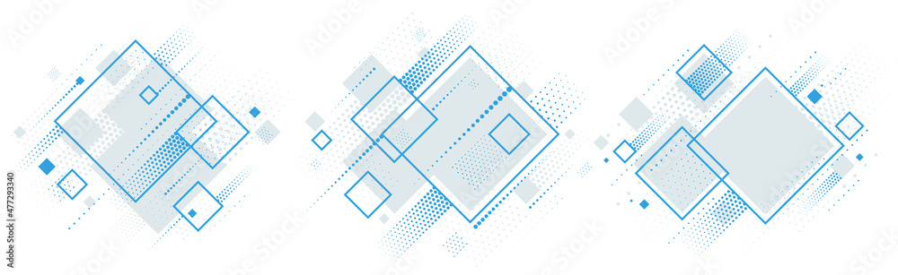 Artistic colorful frames set with different elements isolated over ...