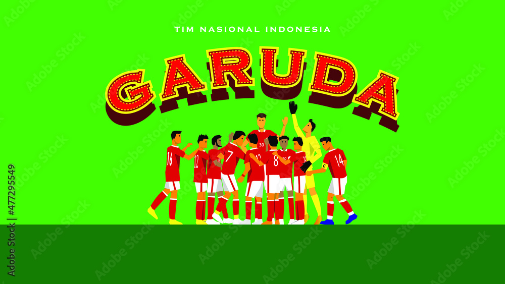 The national team of Indonesia. Garuda Football National Team. Flat ...
