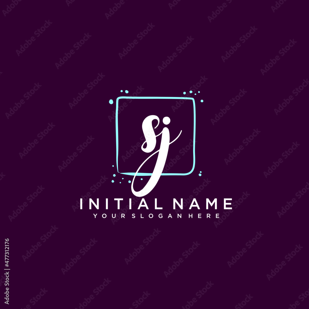 SJ monogram logo template vector Stock Vector | Adobe Stock