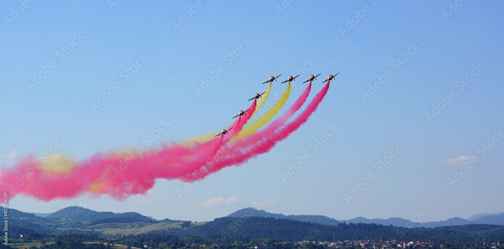 Patrulla Aguila -Spanish Air Force aerobatic display team Stock Photo ...