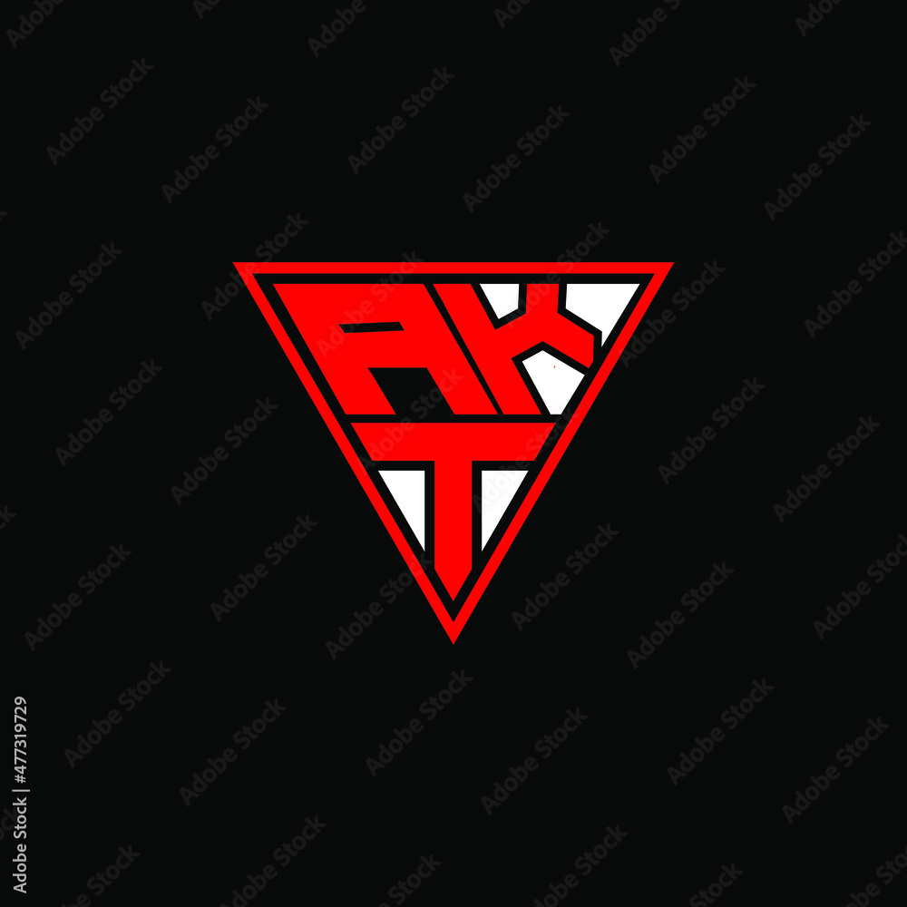 AKT letter logo design on black background.AKT creative initials letter ...