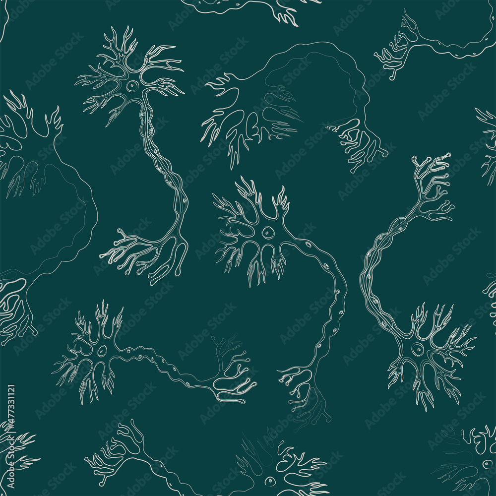 Seamless background from outline drawings of silhouettes abstract ...