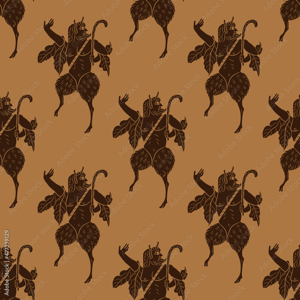 Seamless geometrical monochrome pattern with antique motifs. Ancient ...