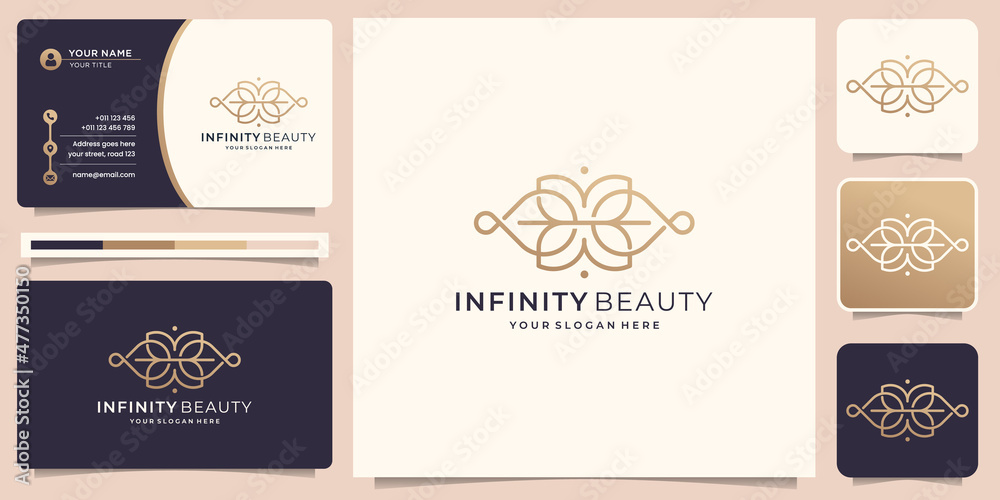 minimalist infinity beauty logo. luxury line art beauty style, feminine ...