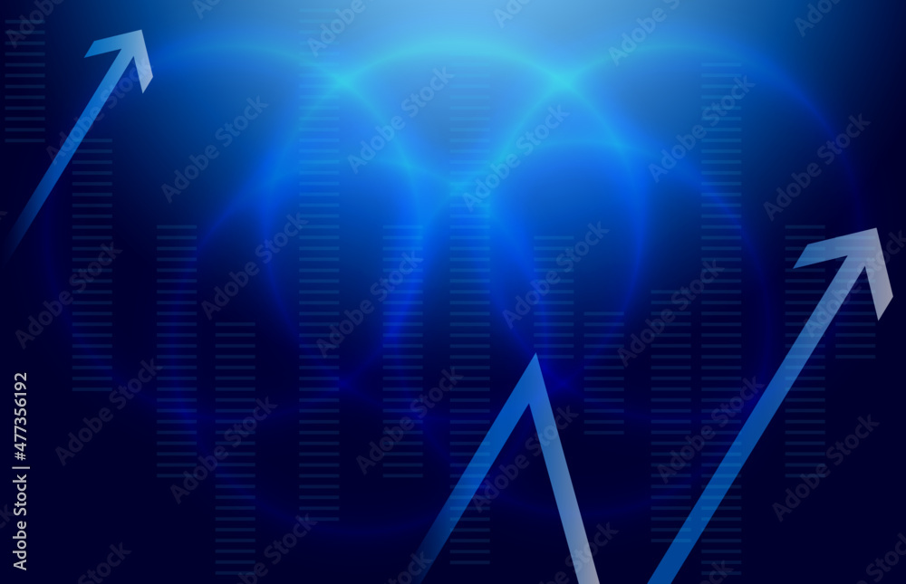 Blue background with arrows. Background for business presentation ...