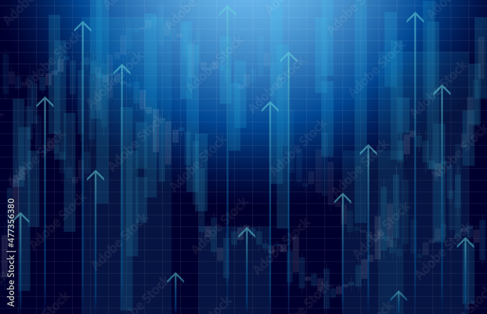 Blue background with arrows. Background for business presentation Stock ...