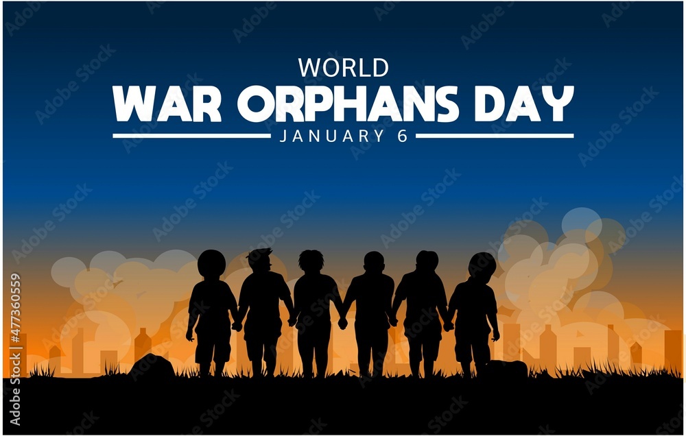 World War orphans day theme template. Vector illustration. Suitable for ...