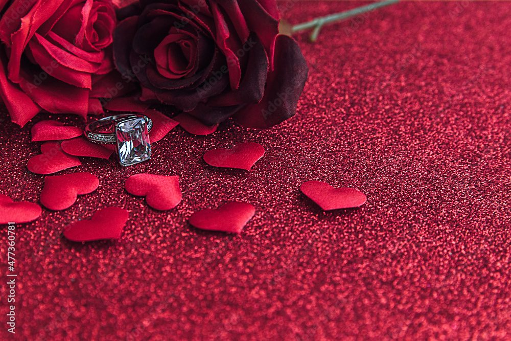 Glitter Hearts And Roses