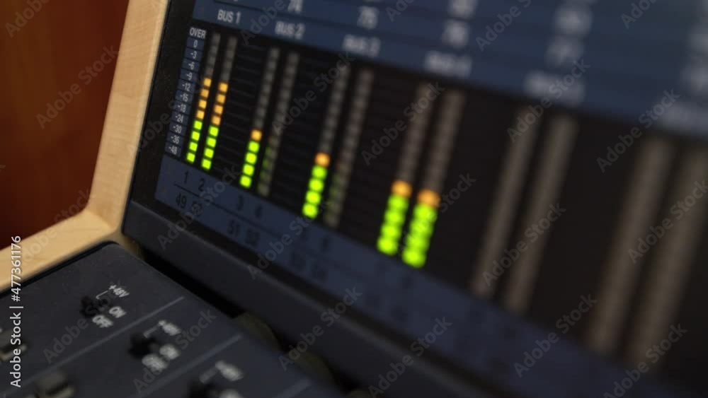 equalizer bar on recording studio mixing console Stock Video | Adobe Stock