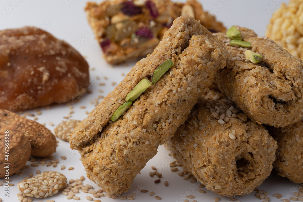 Indian traditional sweets for Makar Sankranti Or Lohri Mithai Gajak ...