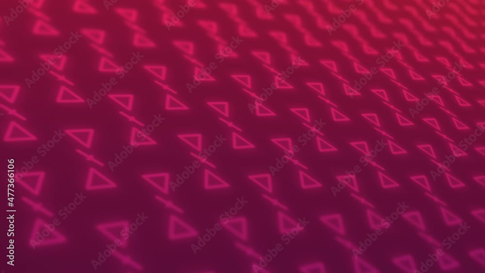 Animated triangular shapes background pattern. Red triangles and lines ...