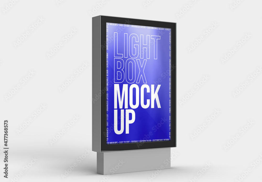 Modern Light Box Mockup on Clean Background – Realistic Backlit Poster ...