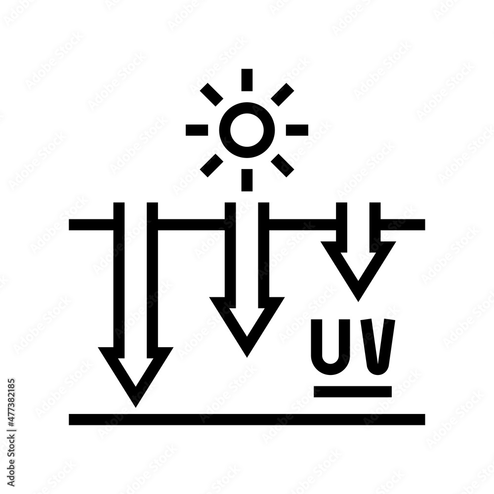 exposure of skin to uv rays tanning process line icon vector. exposure ...