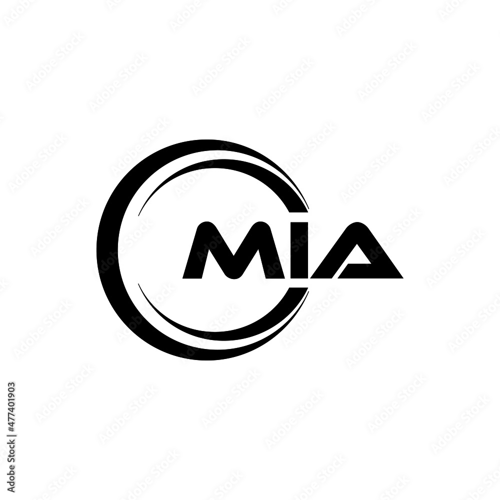 MIA letter logo design with white background in illustrator, vector ...