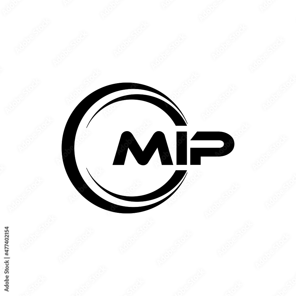 Vecteur Stock MIP letter logo design with white background in ...