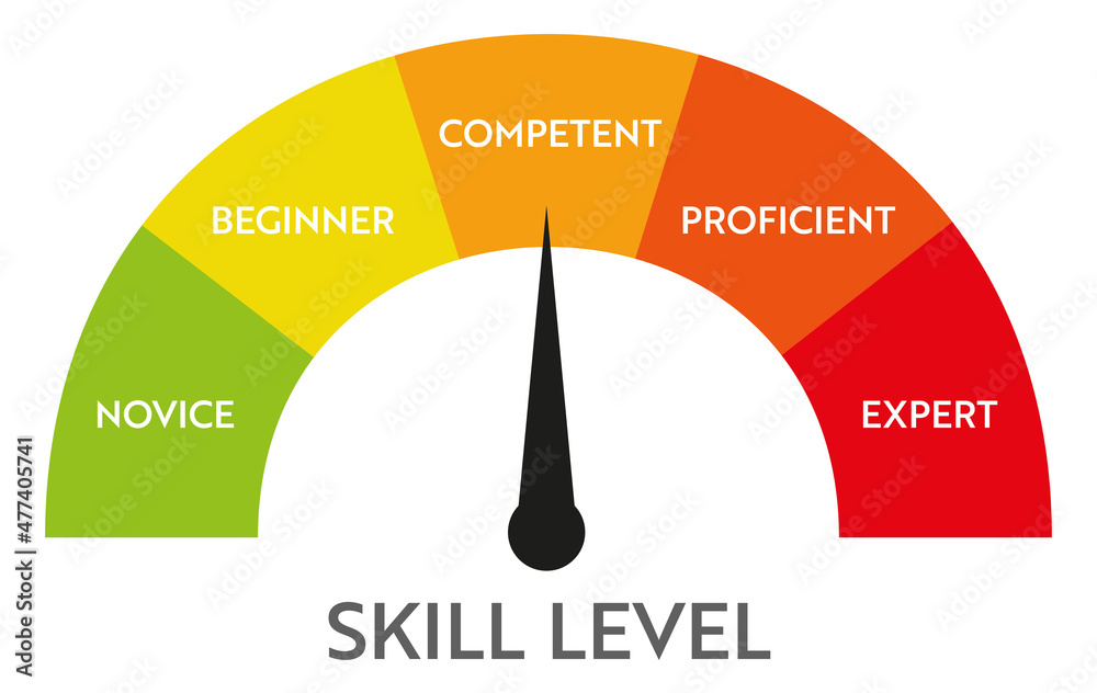 Skill level meter indicator. Business vector chat infographic ...