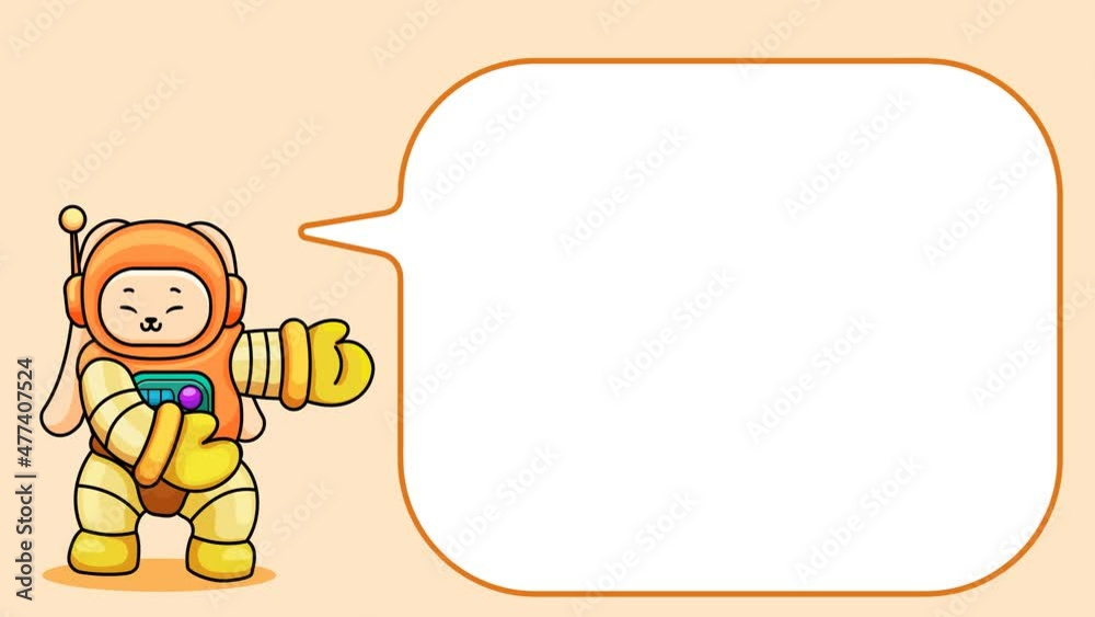 Wideo Stock: Animated video of an astronaut bunny, wearing an orange ... Wideo Stock: Animated video of an astronaut bunny, wearing an orange ...