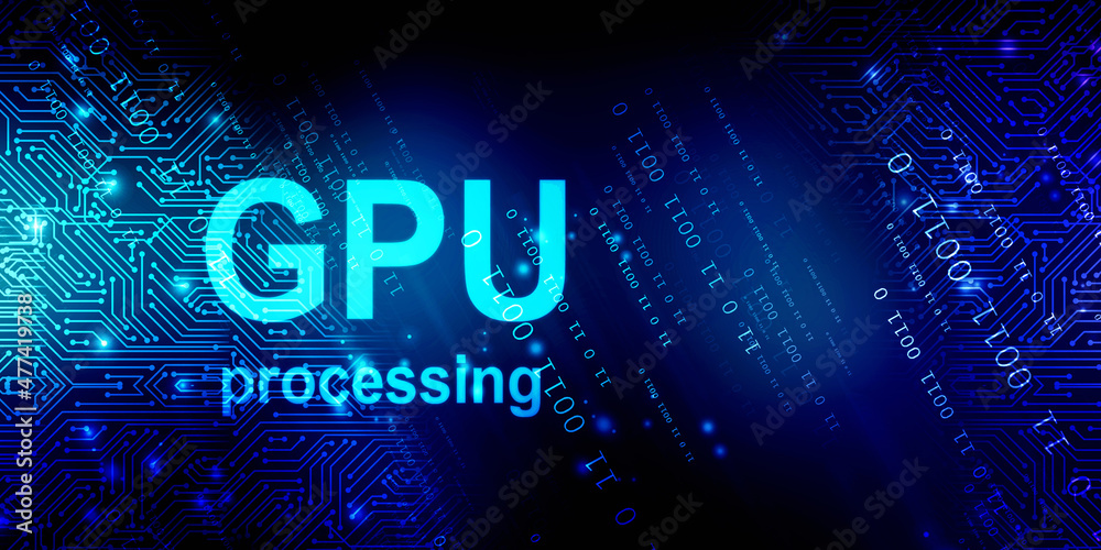 2d illustration gpu futuristic background Stock Illustration | Adobe Stock