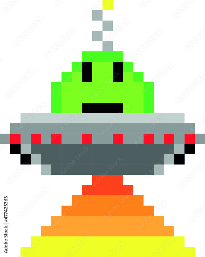Alien pixel art vector illustration. Alien vector image. Stock Vector ...