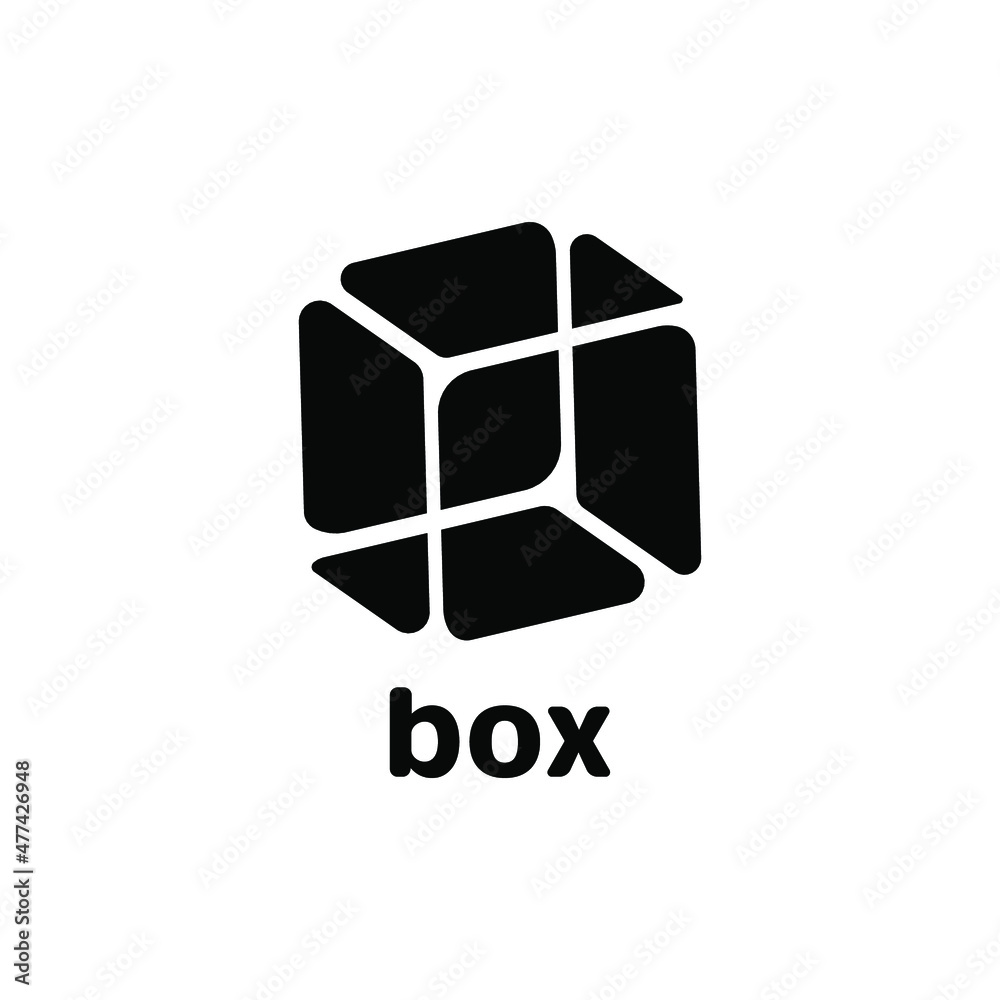 Abstract geometric box logo design. silhouette Box, 3D box logo design ...