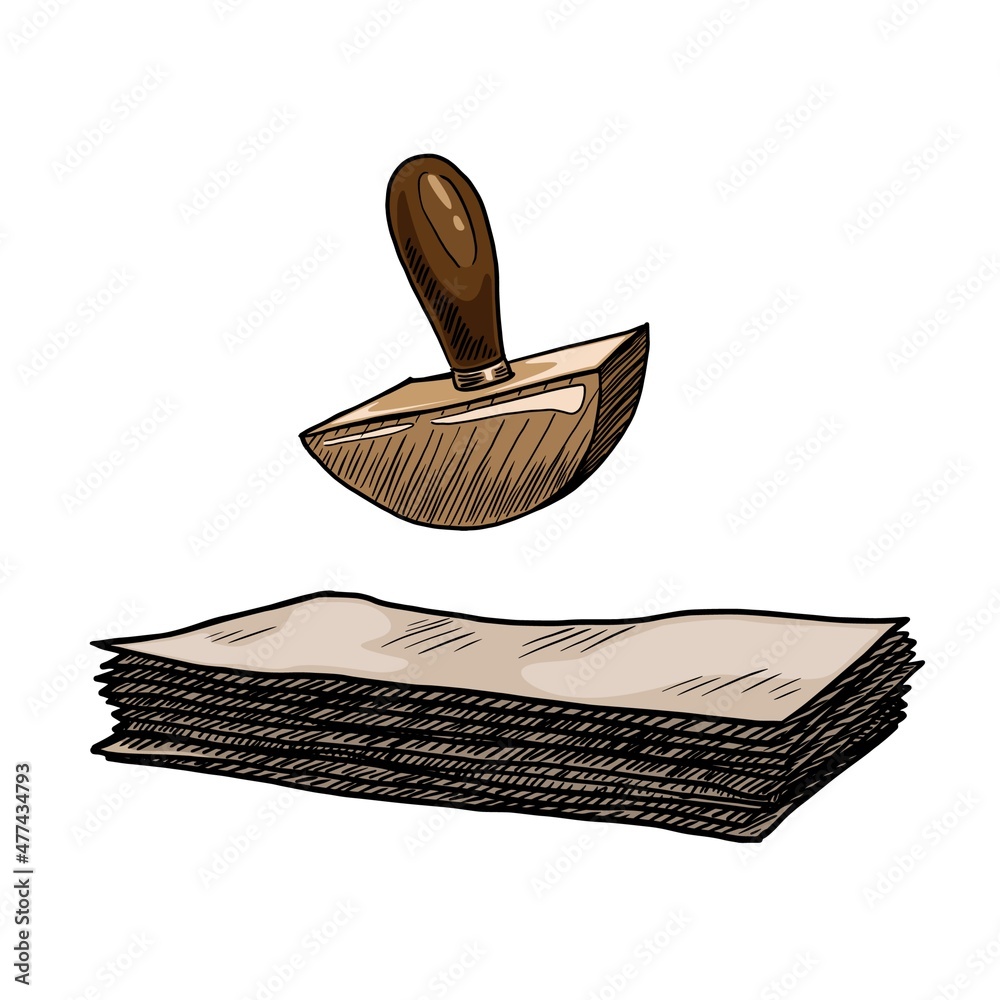 paperweight and paper stack vector illustration isolated on white ...