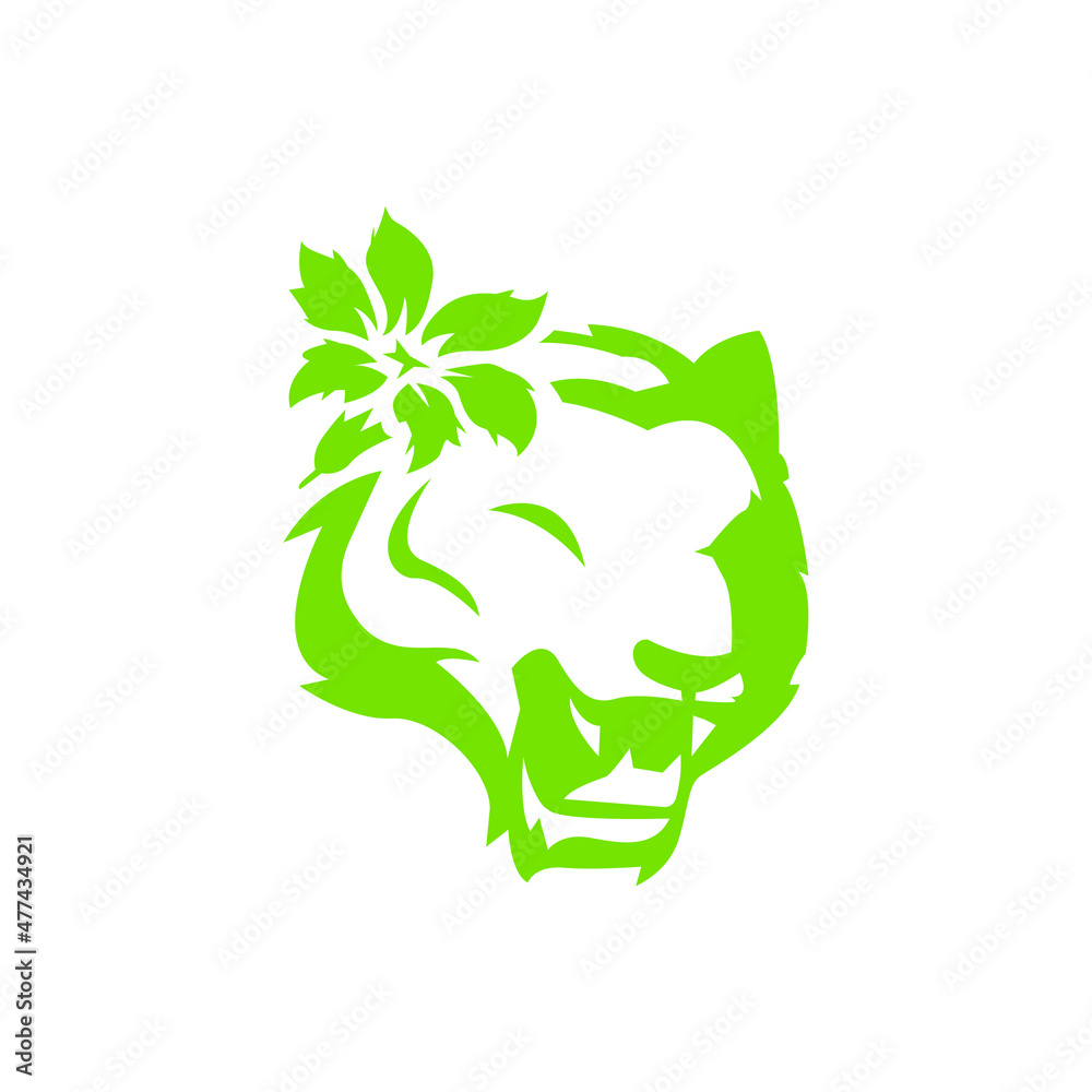 Tiger and Lily logo concept. Flower with tiger silhouette logo for art ...