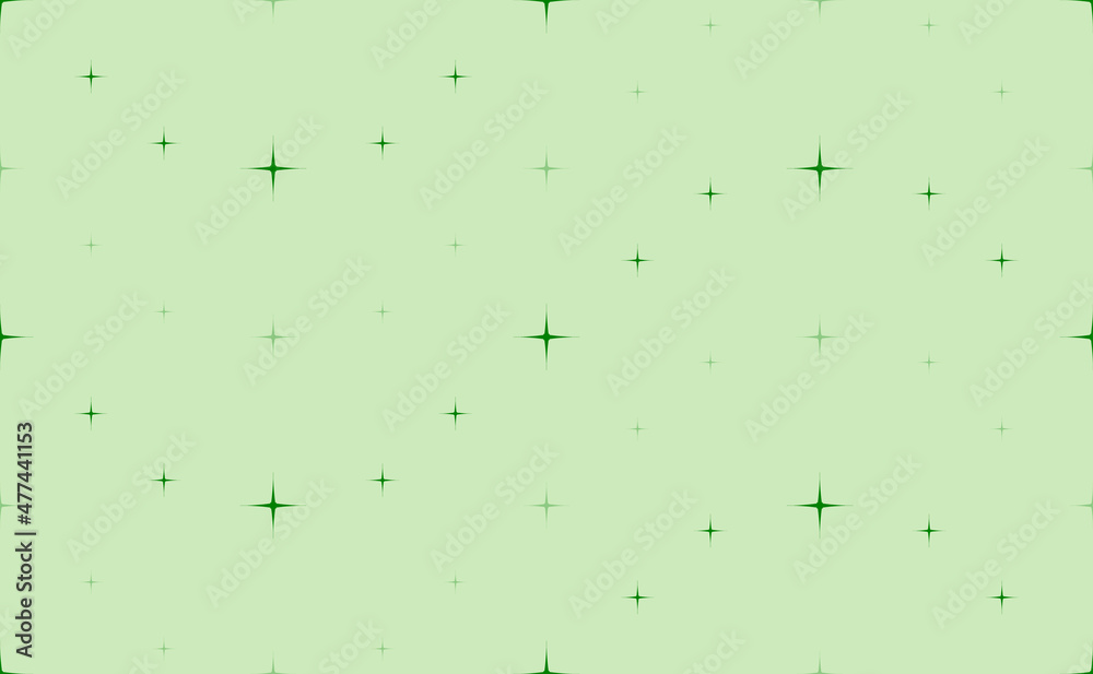 Seamless pattern of large and small green abstract star symbols. The ...
