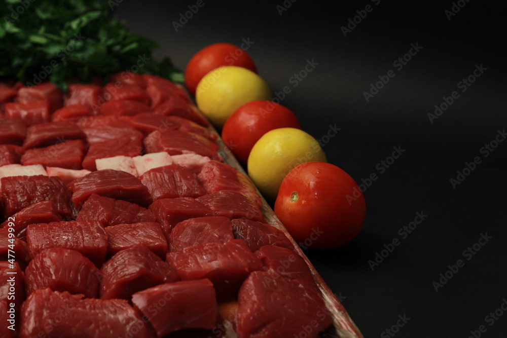 Photographs of red meat, offal and meat varieties. Stock Photo | Adobe ...