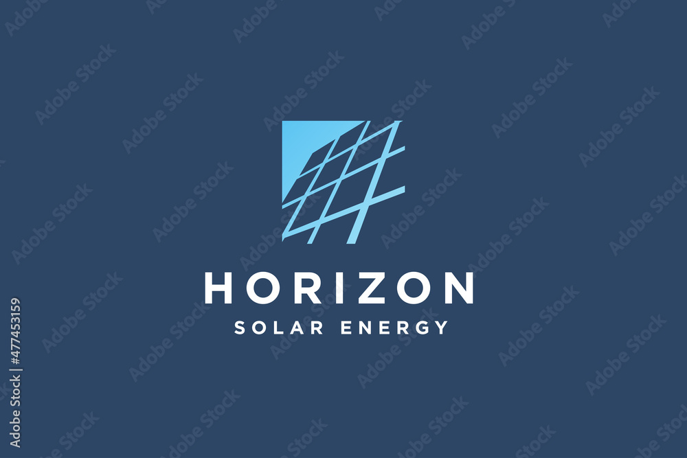Solar panel logo design for renewable energy technology company vector ...
