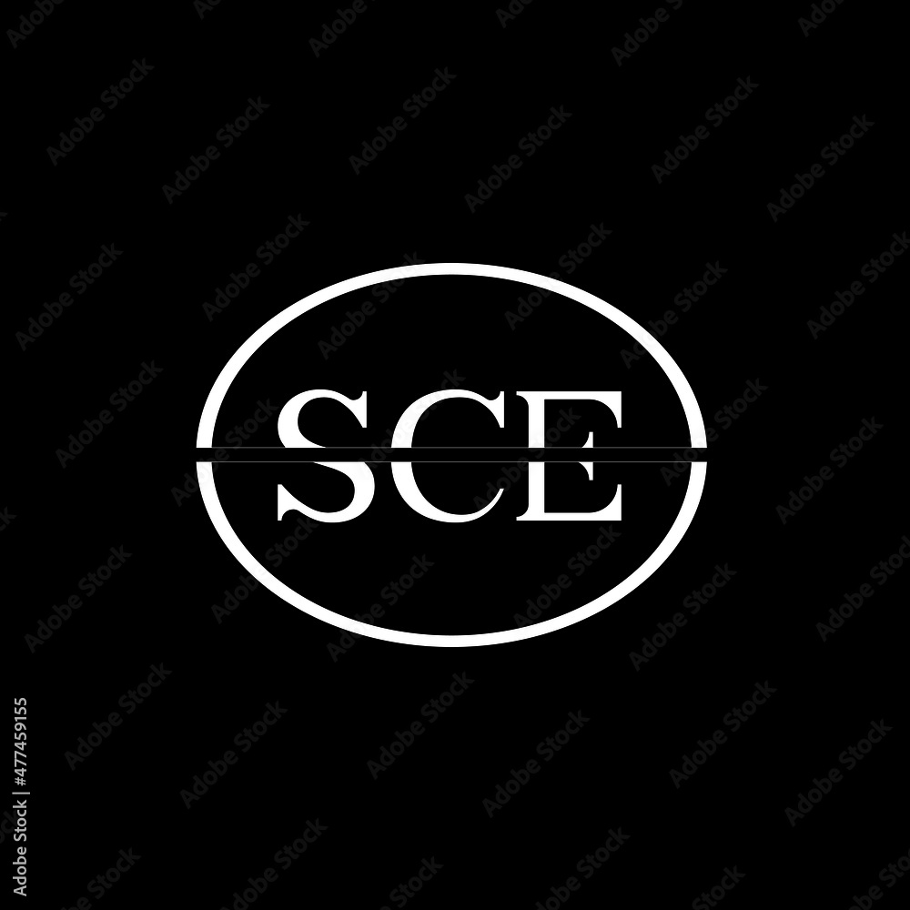 SCE letter logo design with black background in illustrator, vector ...