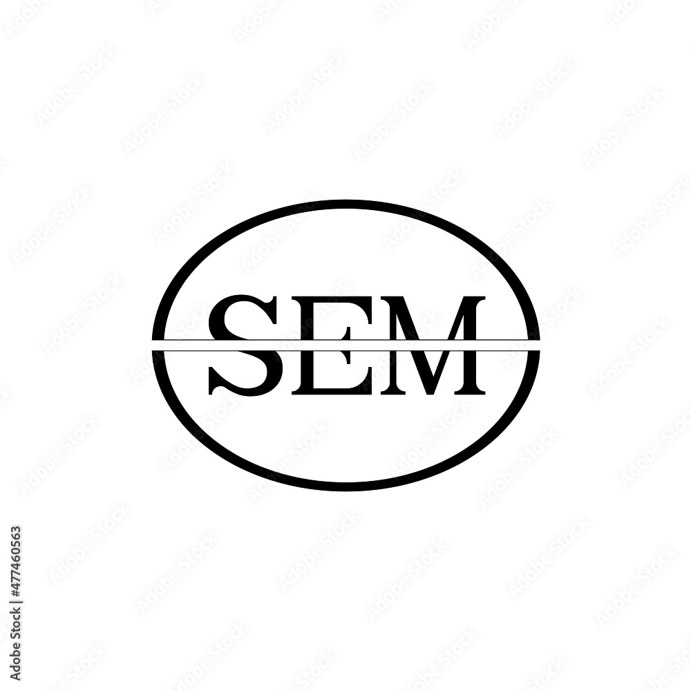 SEM letter logo design with white background in illustrator, vector ...