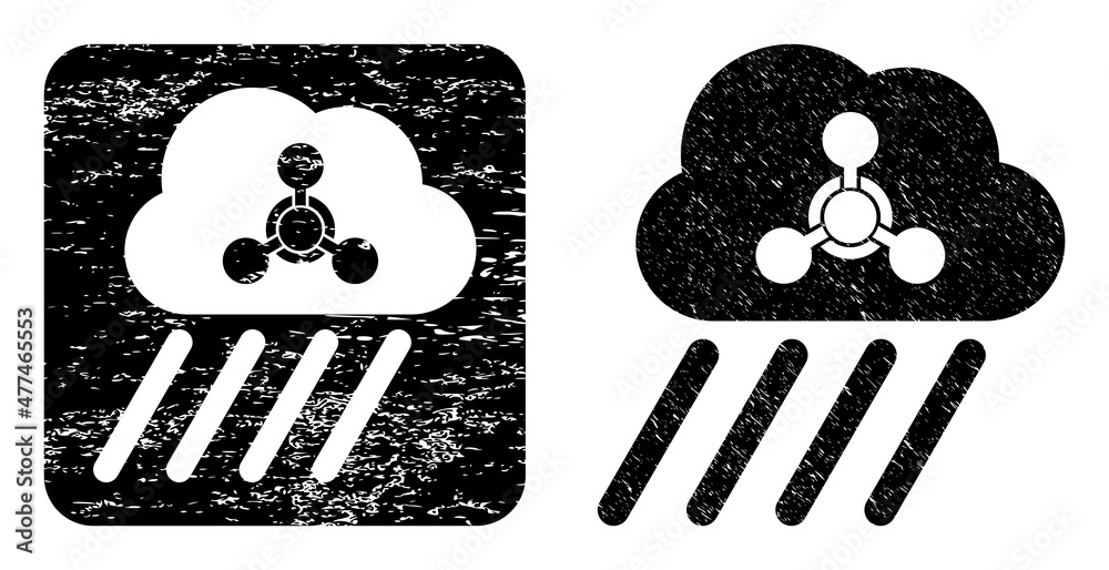 Vector acid rain stencil icon. Grunge acid rain seal stamp, done with ...