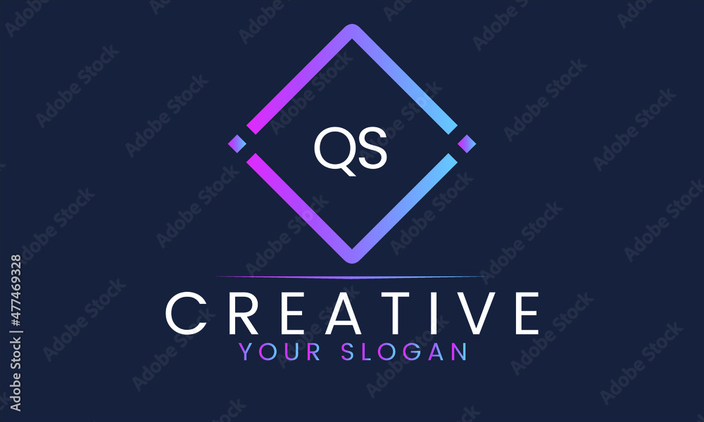 QS letter logo design, Letter SQ logo design, QS logo, SQ logo Stock ...