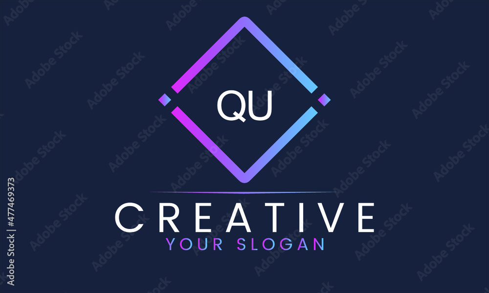 QU letter logo design, Letter UQ logo design, UQ logo, QU logo Stock ...