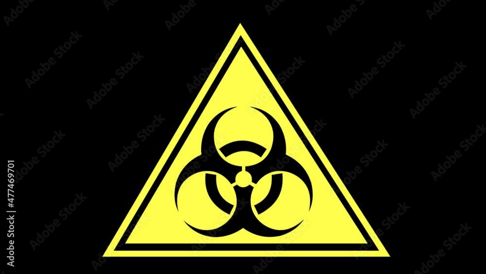 Loop animation of the biohazard symbol, on a transparent background ...