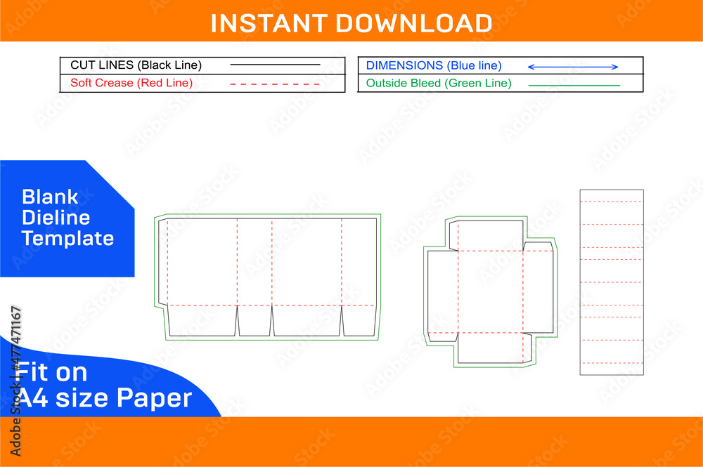 Pre-rolls kits box dieline template and 3D box design, color changeable ...