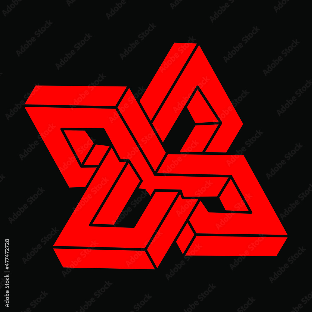 Escher paradox geometry logo. Optical illusion objects. Sacred ...
