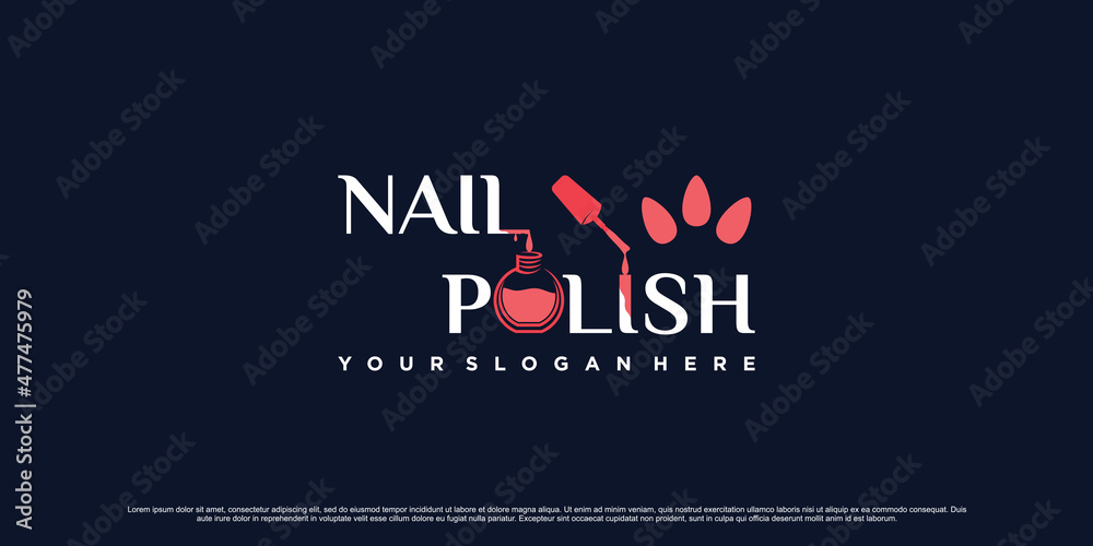Nail polish logo design for beauty nail salon with creative modern ...
