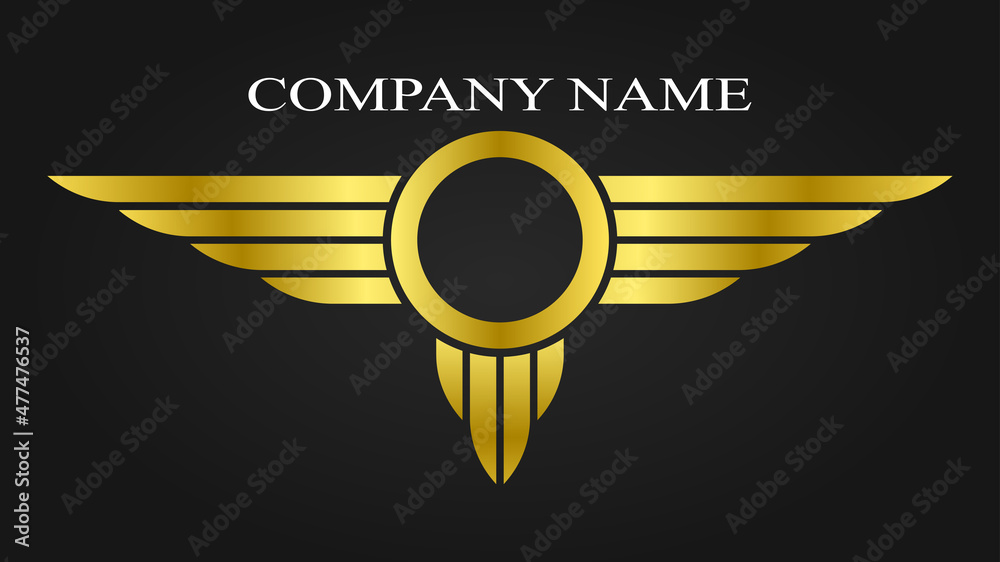 Stylized logo circle with wings Stock Vector | Adobe Stock