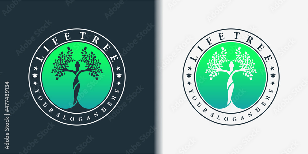 Life tree logo in modern emblem style. suit for beauty salon, spa ...
